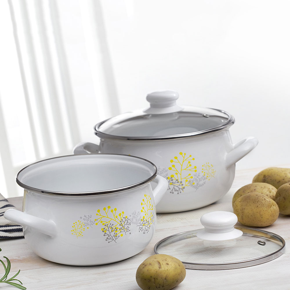 Enameled pot with lid Nordic 22 cm / 5,7 l AMBITION