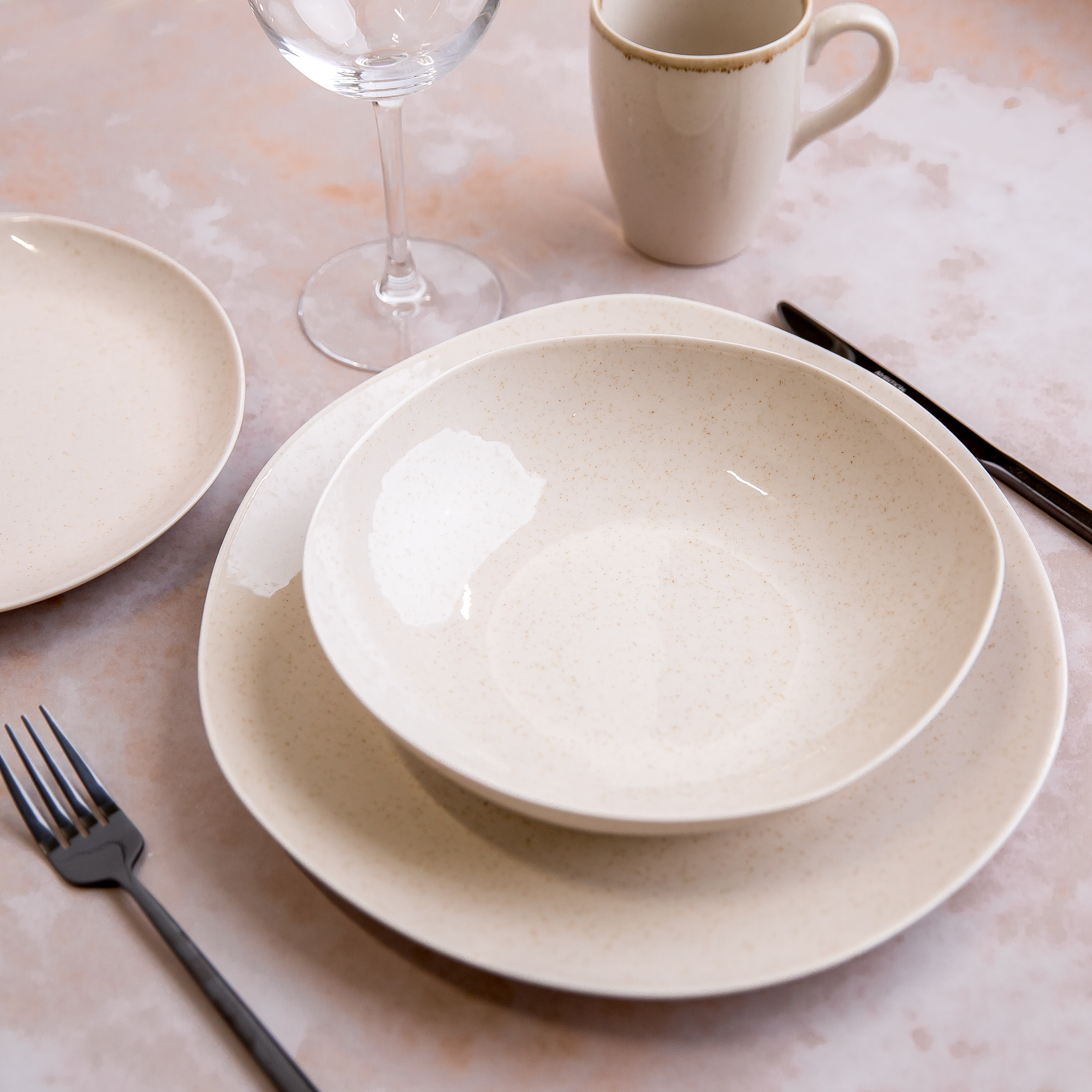 Dinner set for 6 Organic 18 pieces AMBITION